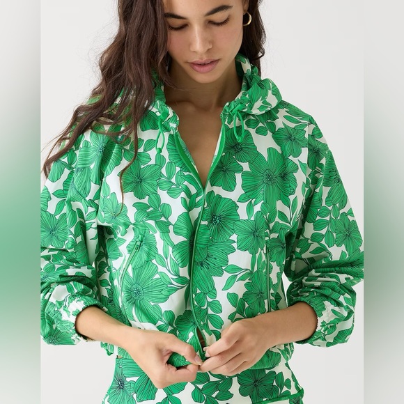 J. Crew | Jackets & Coats | Jcrew Fullzip Active Anorak In Botanical ...